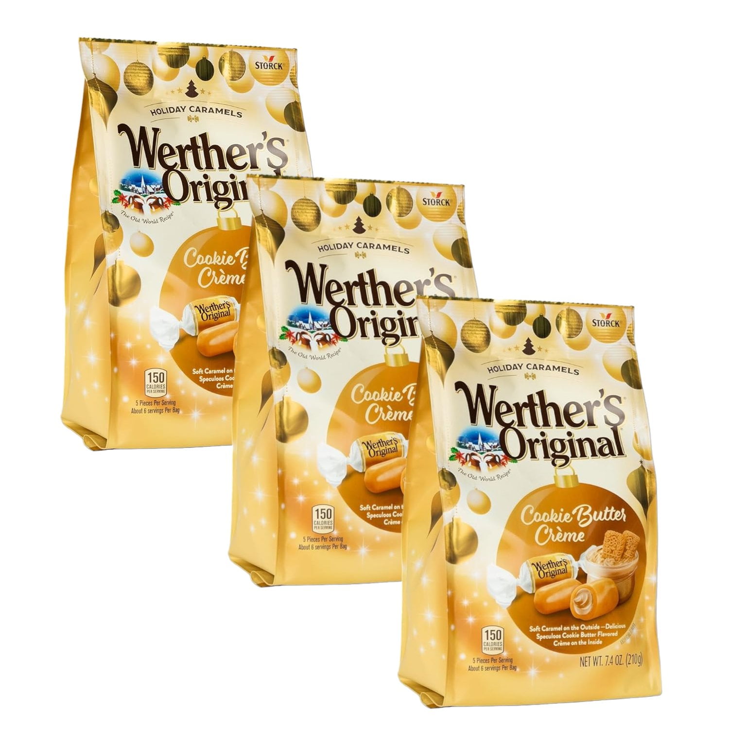 Werther's Original Cookie Butter Crme Soft Caramels Bulk Pack of 3 Bags ...