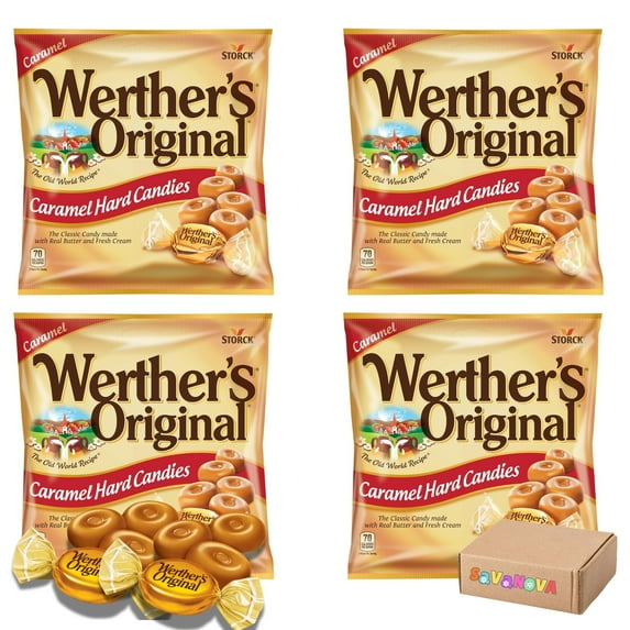 Werther's Original Hard Caramel BCF26 Candy - 4 Bags (2.65oz Each ...