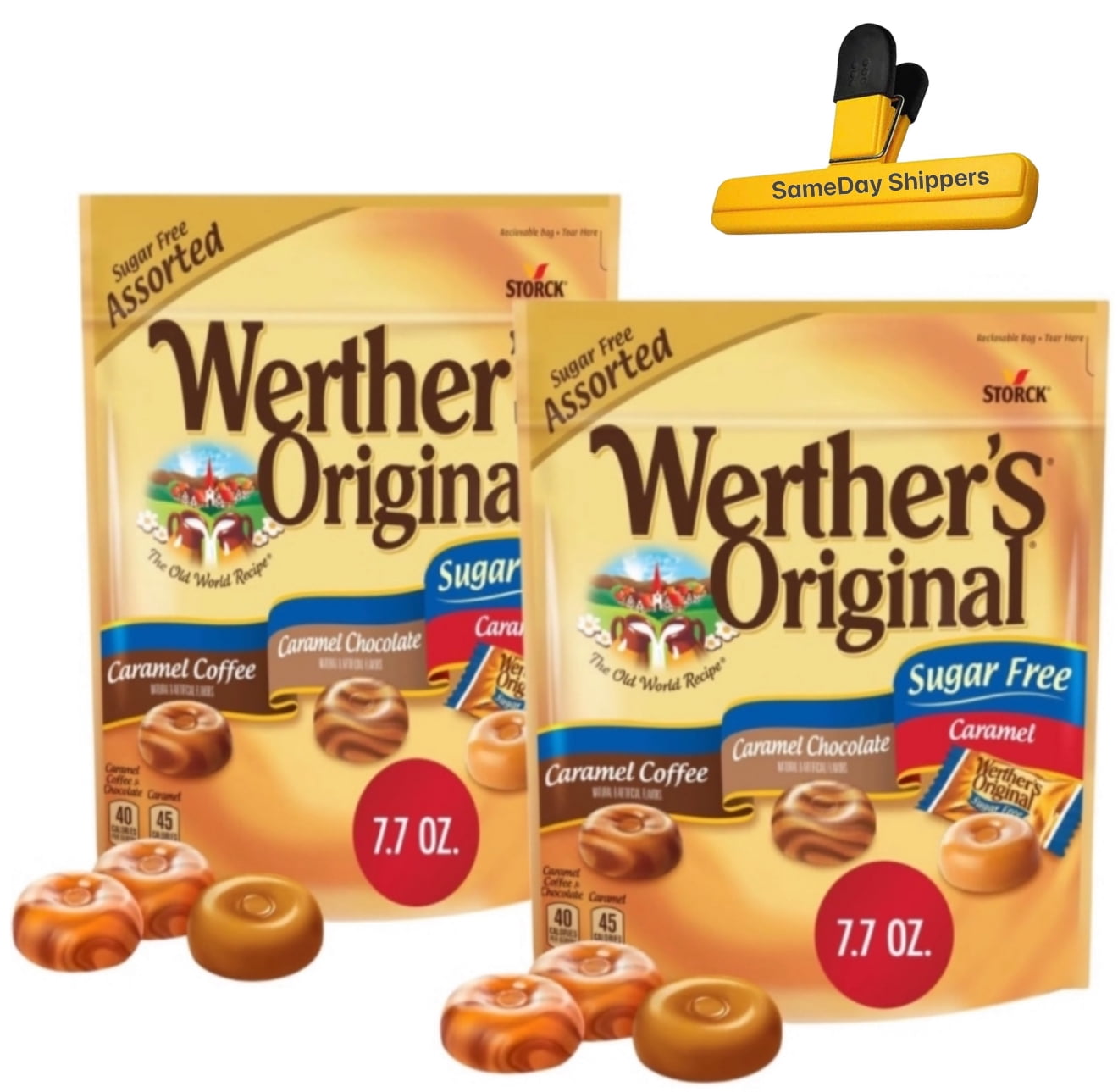 Werther's Original Sugar Free Assorted Candy Pack of 2 Bags of Hard ...