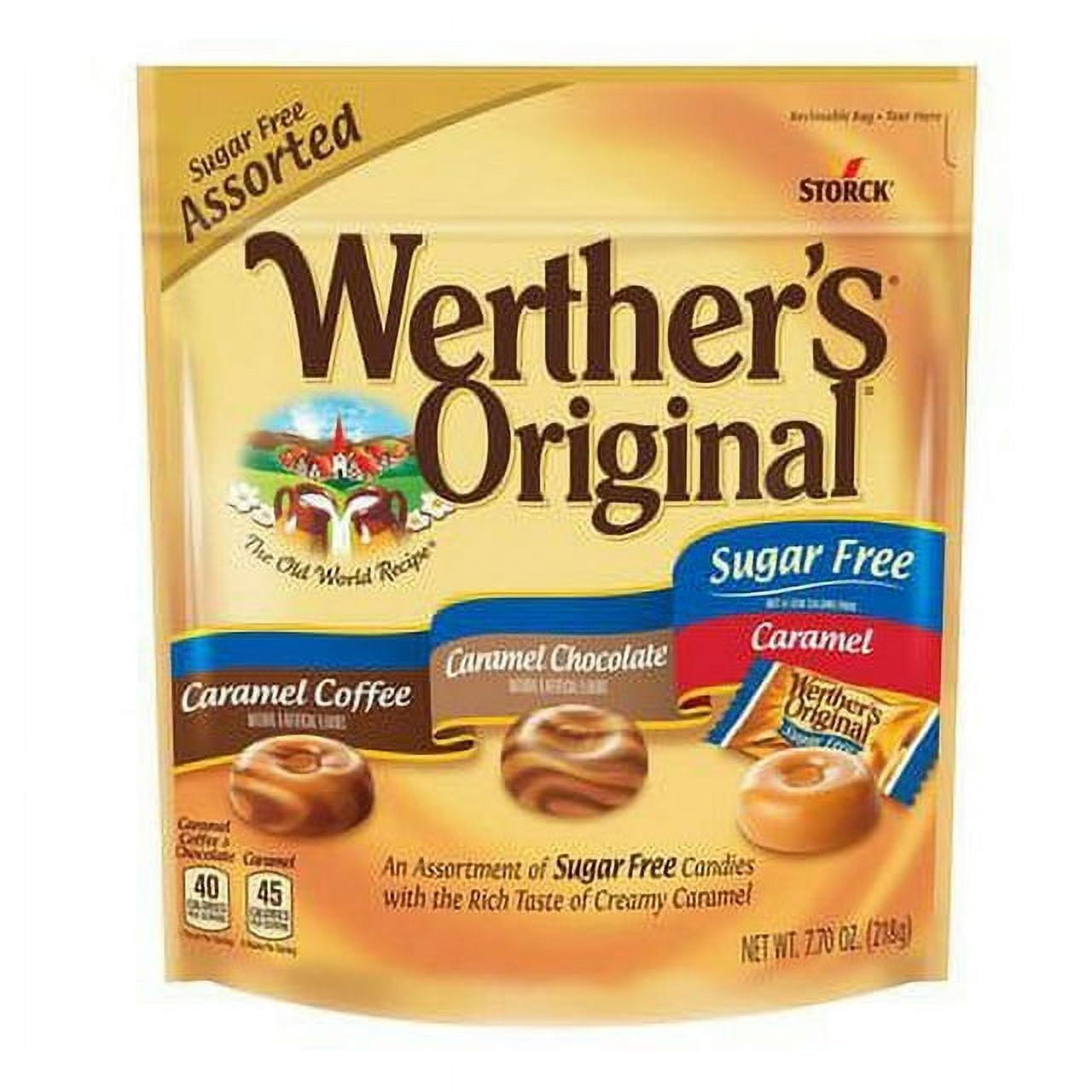 Werther's Original Sugar-Free Assorted Caramel Hard Candy, 7.7oz Bag ...