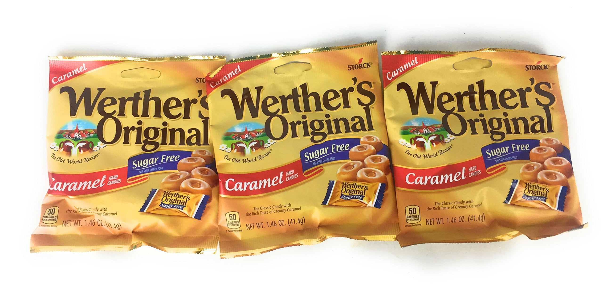 Werthers Original Hard Candies, Sugar Free Caramel, 1.46 Ounce ( 3 Bags ...