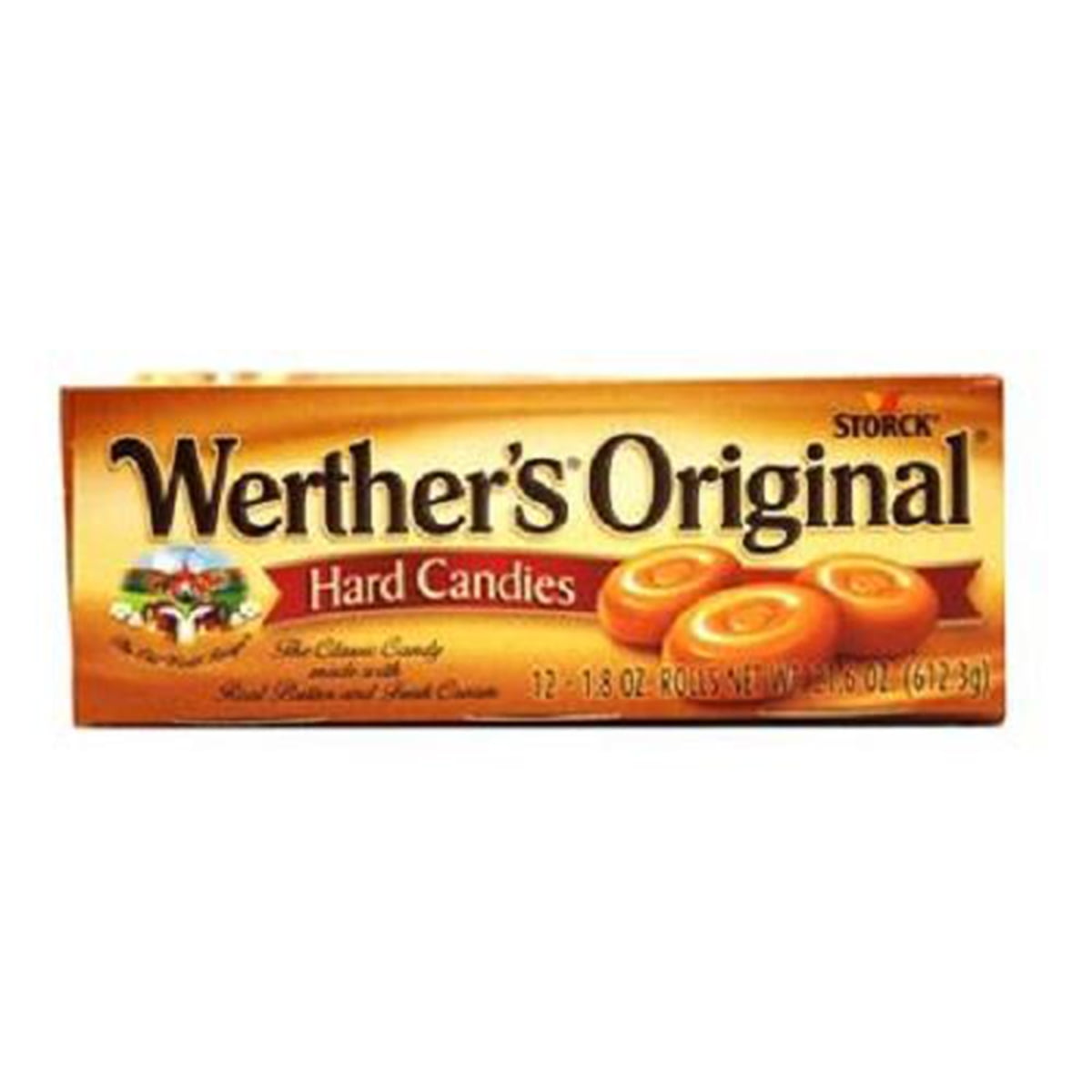 Werthers, Original Hard Candy Rolls, Count 12 (1.8 oz) - Sugar Candy ...