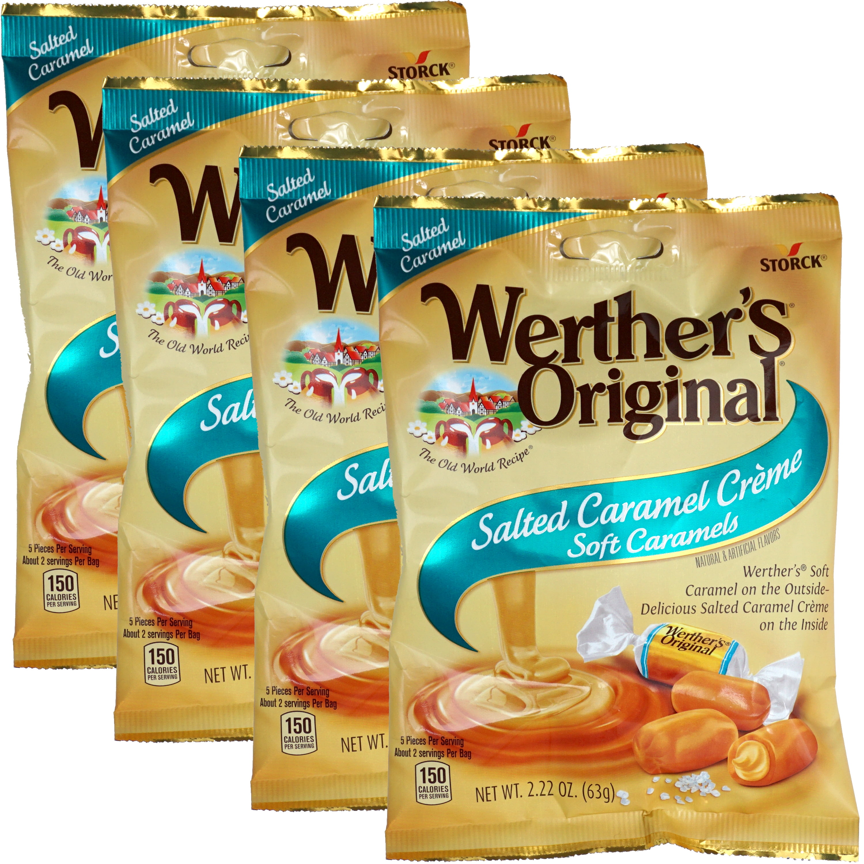 Werthers Soft Caramel, Original Salted Caramel Cream 2.22 Ounce Bags ...