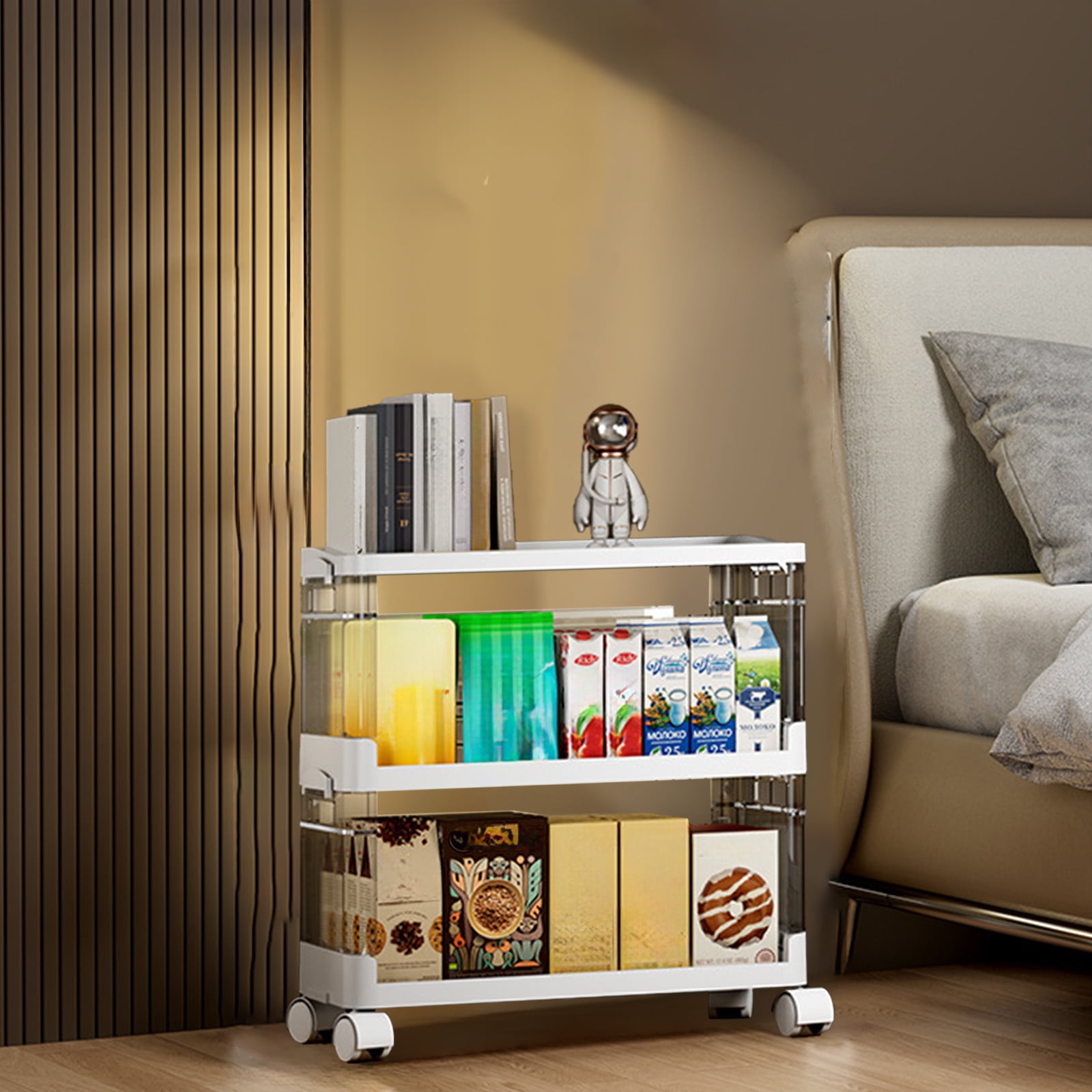 Werulen Under $5 ! 2 Tier Plastic Storage Box Stacking Storage Cart ...