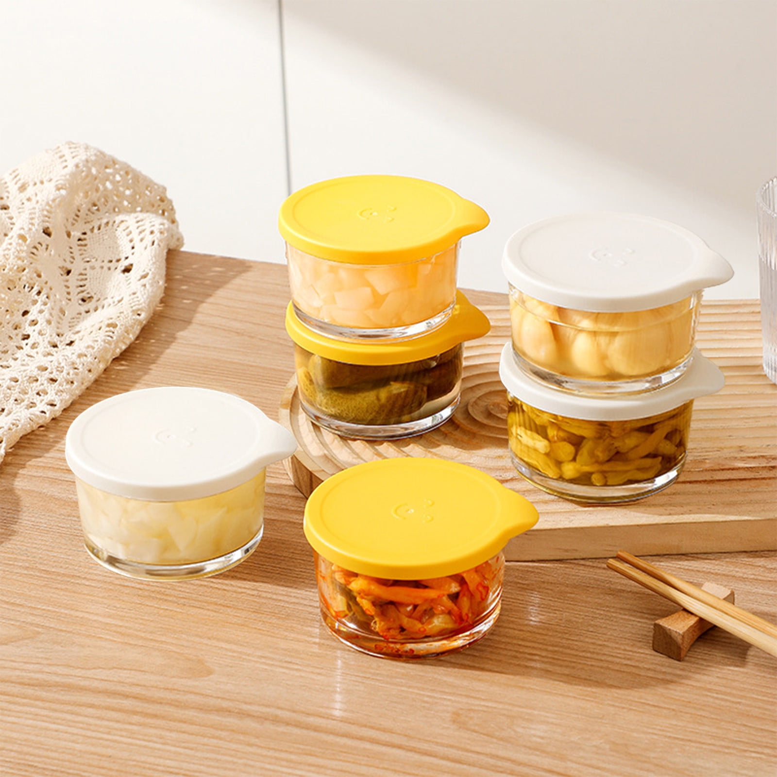 Werulen Under $5 ! Classic Round Glass Food Storage Container with Lid ...