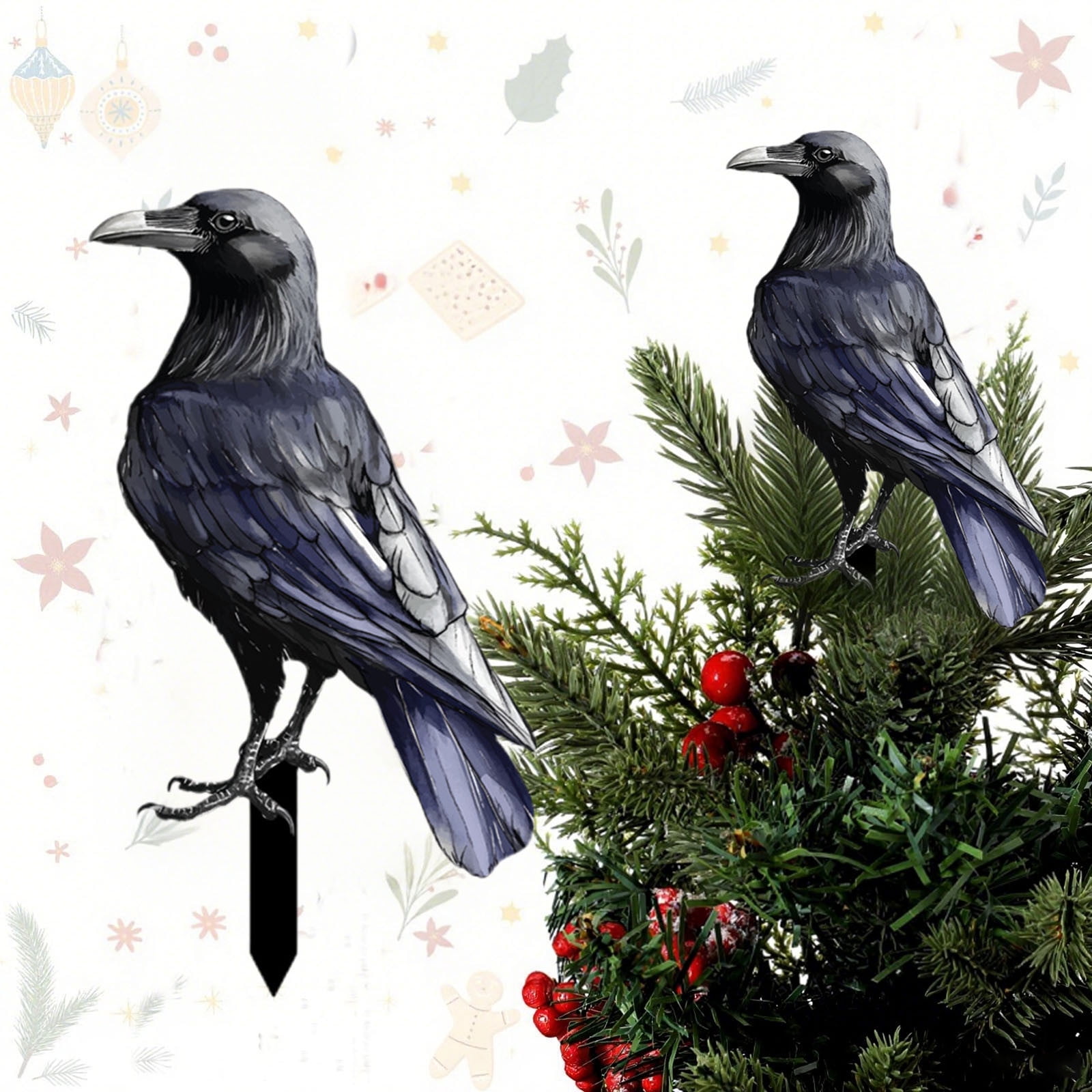 Werulen Under $5 ! Crow Realistic Black Birds Prop Spooky Fake Birds ...