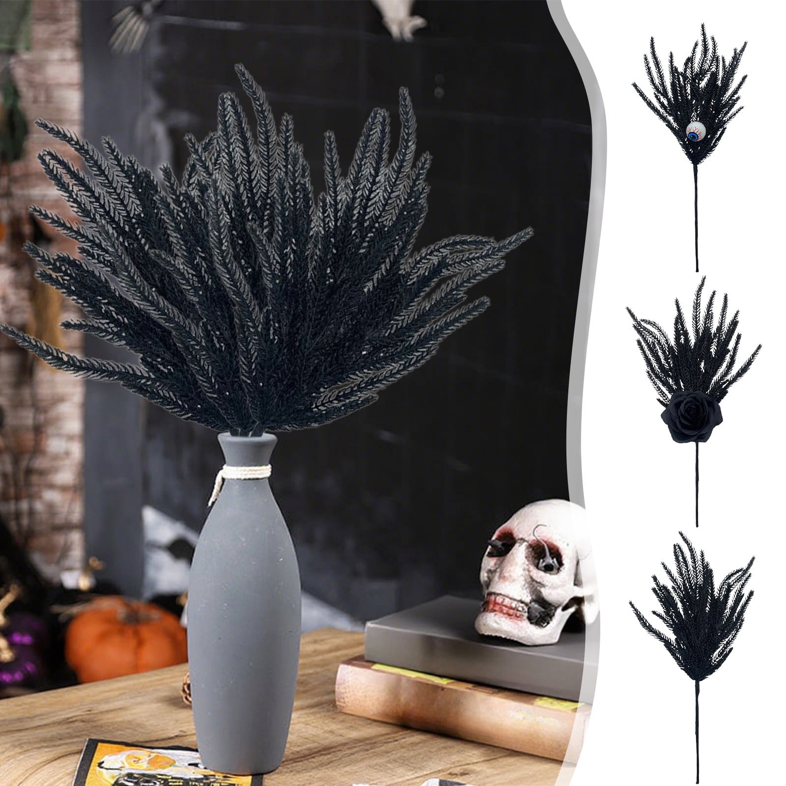 Werulen Under $5 ! Faux Pampas Grass Floral Decor Home Table Decorations Artificial Pampas Fluff ...