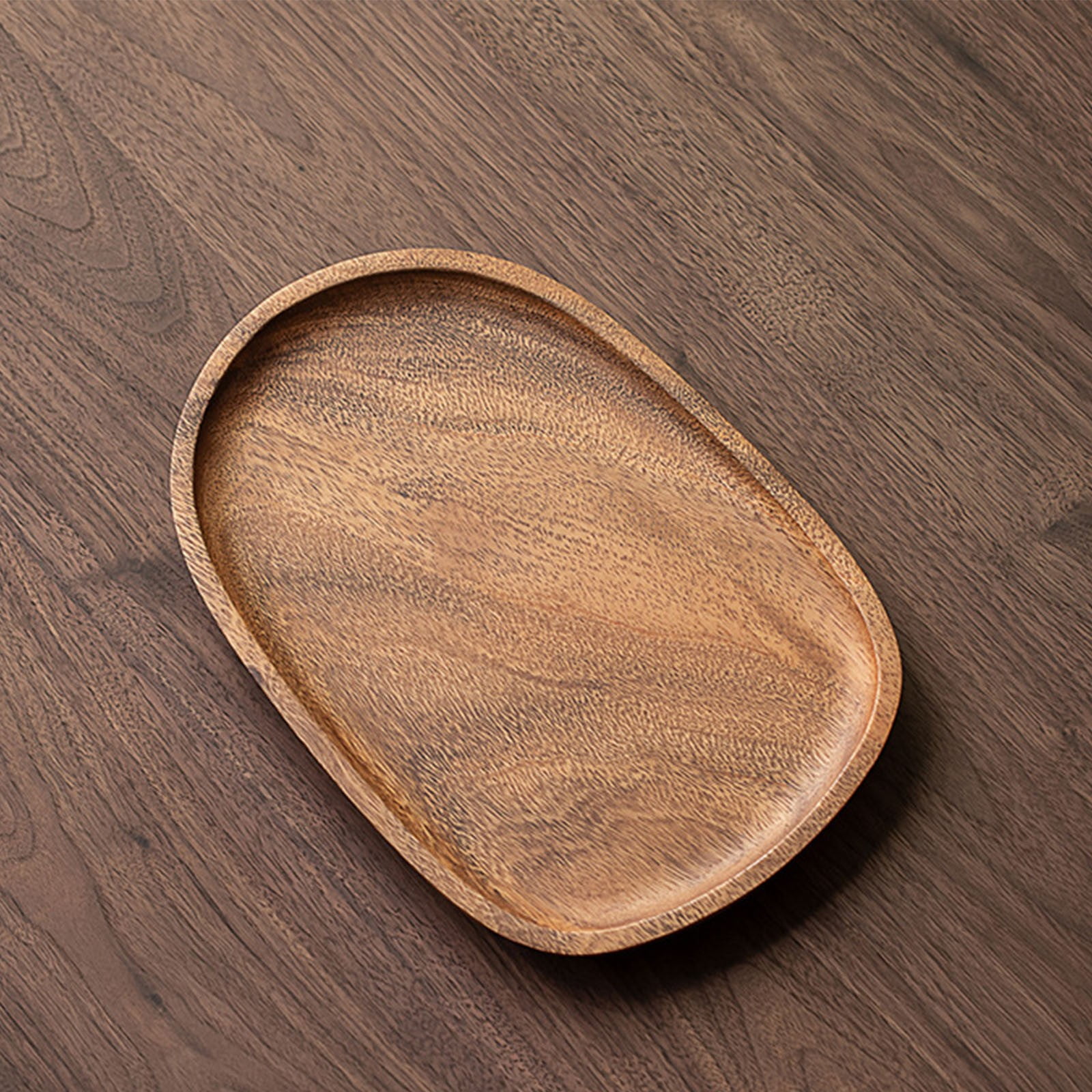 Werulen Under $5 ! Round Wood Tray Irregular Wooden Serving Tray Kitchen Charcuterie Boards ...