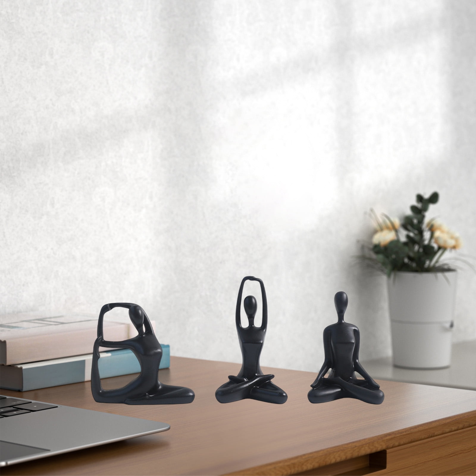 Werulen Clearance Under $5! 3 Piece Set Yoga Statues, Zen Yoga Resin ...