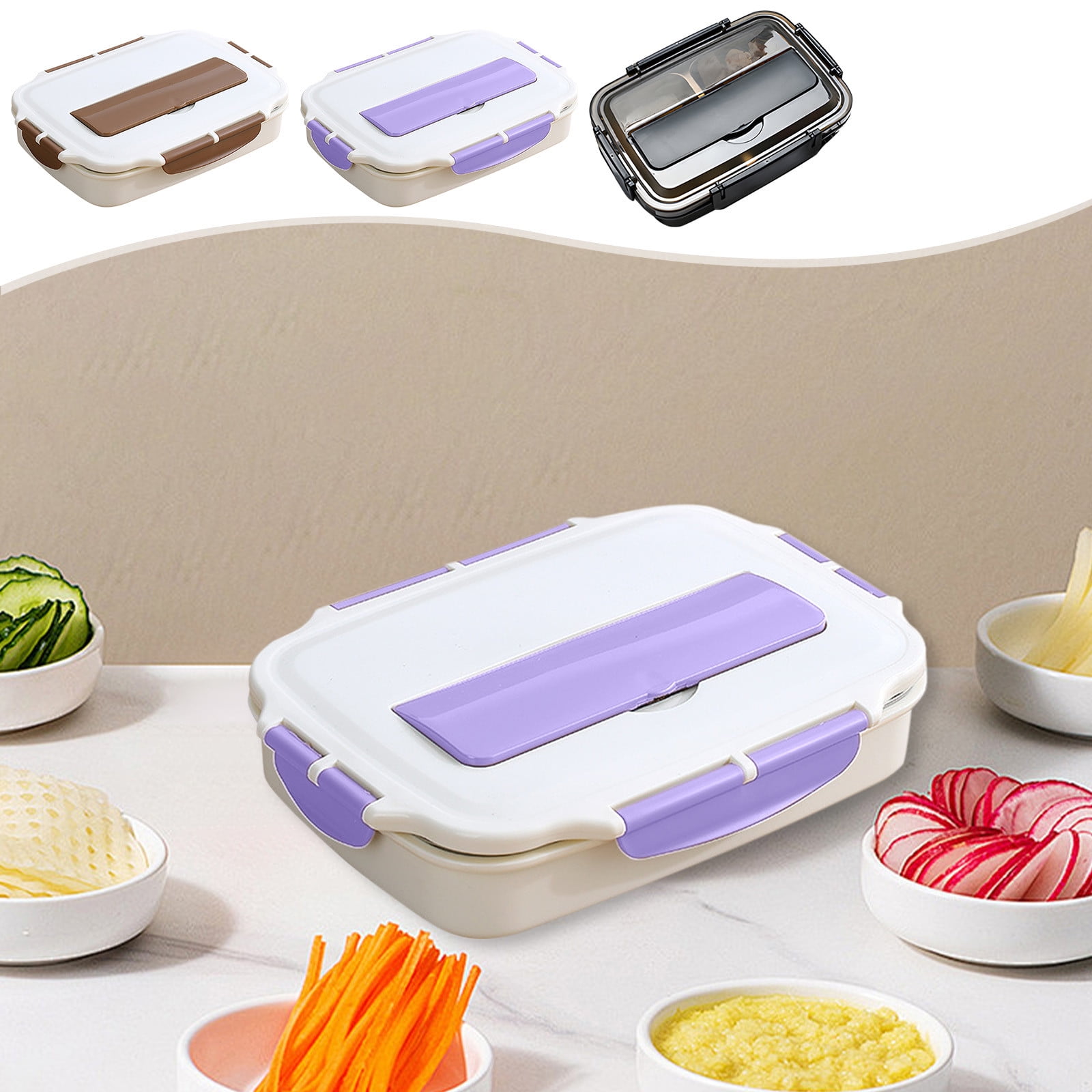 Werulen Clearance Under $5 ! 4 Compartment Stainless Steel Rectangular ...