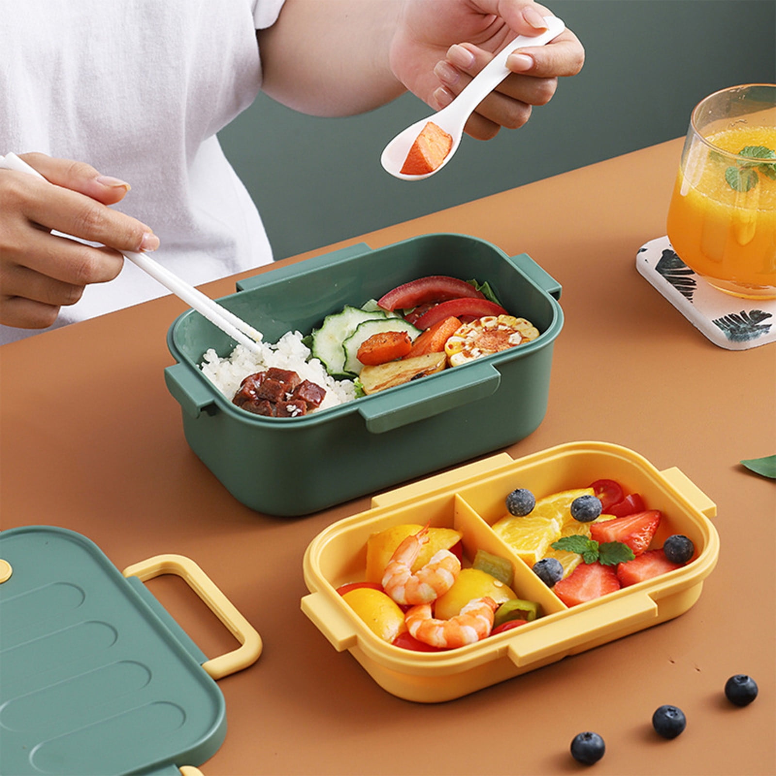 Werulen Under $5 ! Bento Lunch Box Adult Bento Box, Double Layer 2 ...