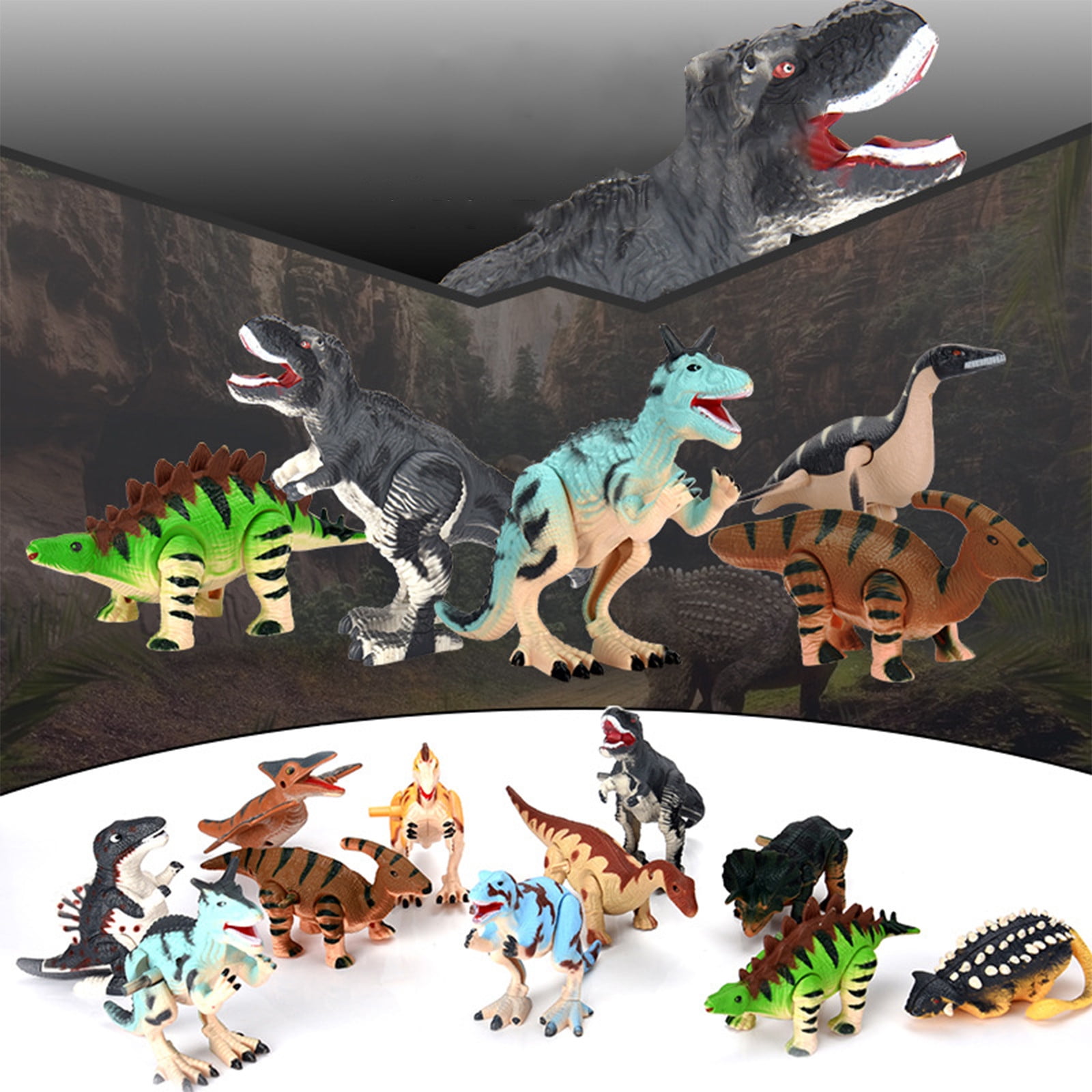 Werulen Clearance Under $5 ! Clockwork Plastic Dinosaurs Toys Realistic ...