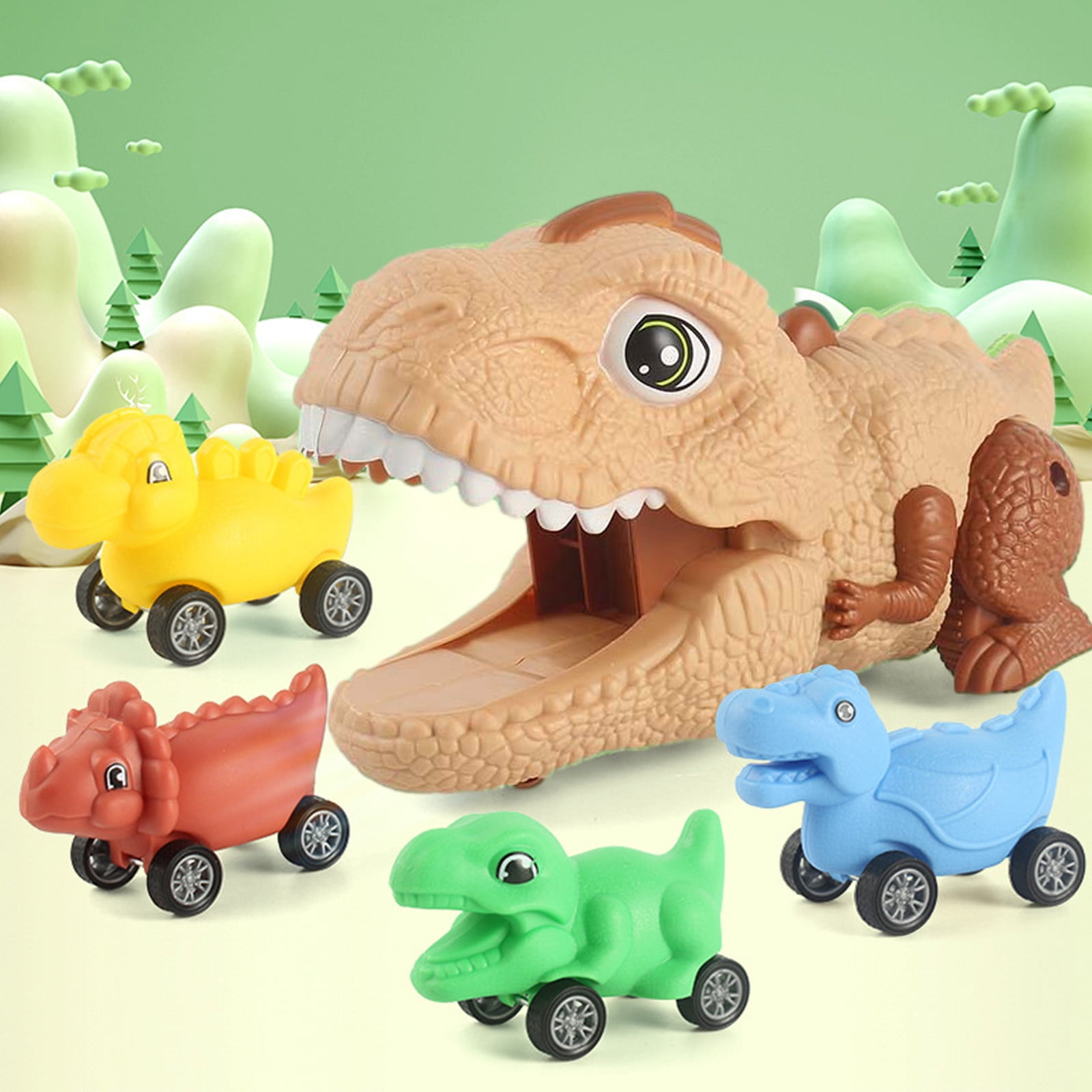 Werulen Clearance Under $5 ! Dinosaur Toys with 4 Pull Back Dinosaur ...