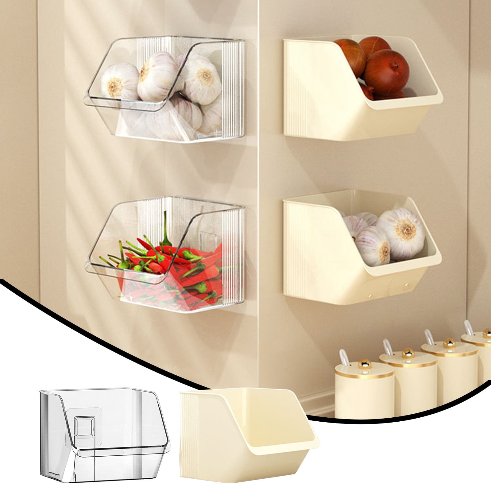 Werulen Clearance Under $5 ! Hanging Kitchen Baskets, No Drilling ...
