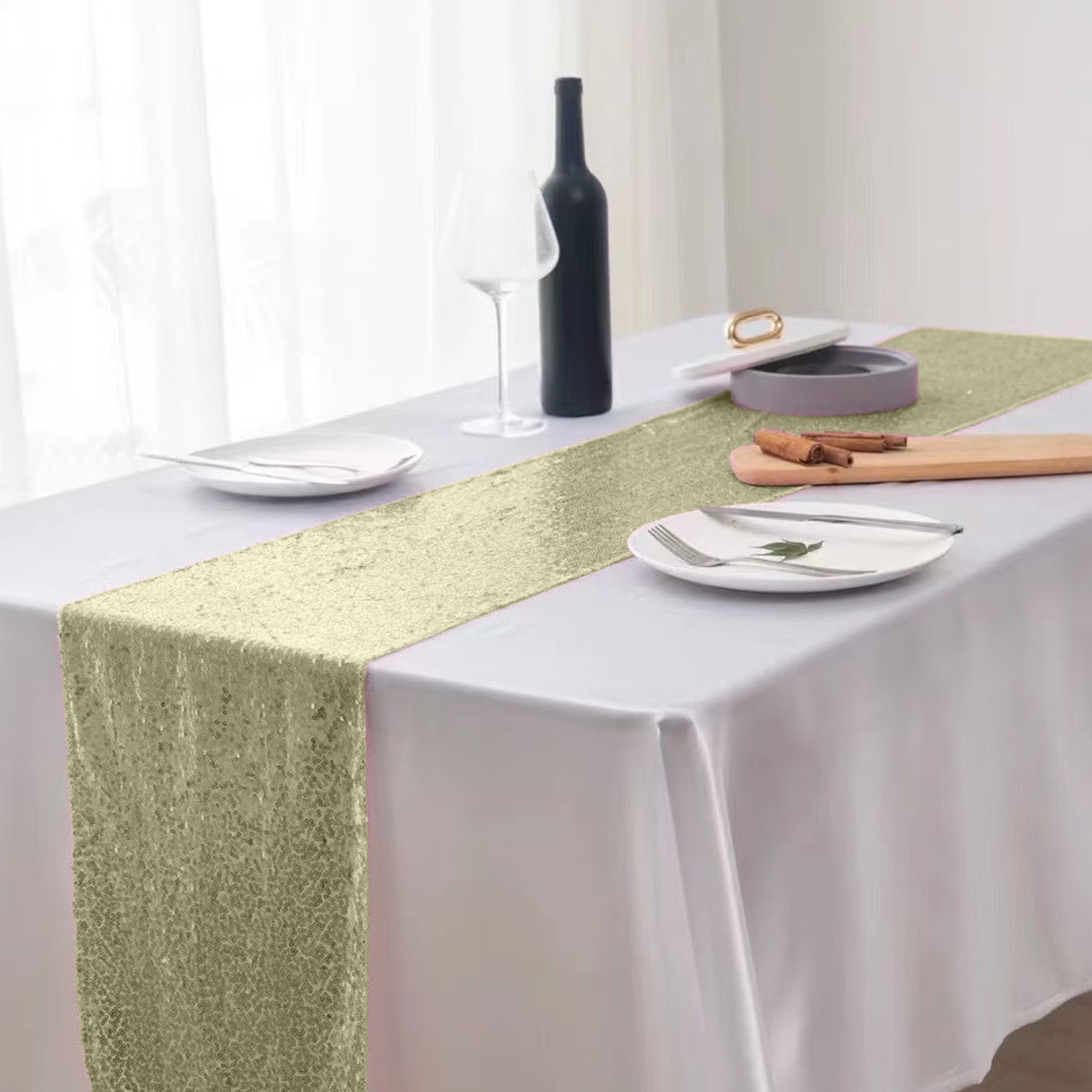 Werulen Clearance Under $5 ! Satin Table Runner, Bright Silk Table ...