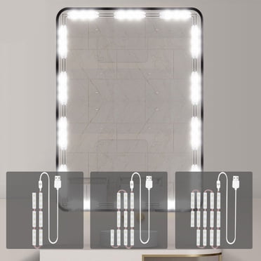 Tetou Stick-On Vanity Lights, 10ft Dimmable LED Light Strip, Touch ...