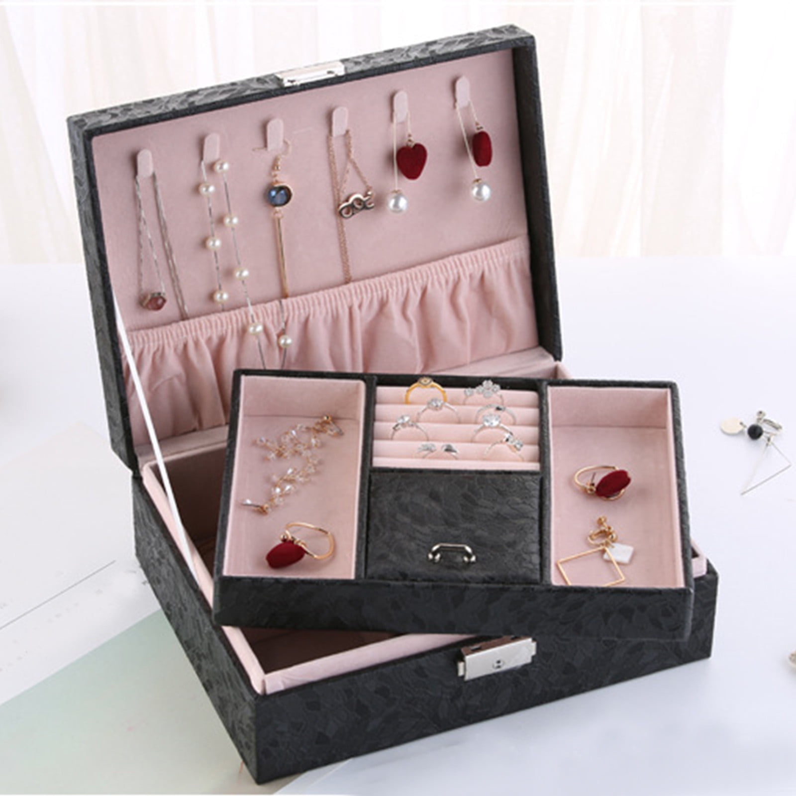 Werulen Jewelry Box for Women Girl Wife Jewelry Box With Lock Jewelry ...