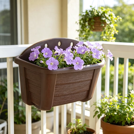 Werulen Wall Mounted Planter with Drainage Hole,Indoor Outdoor Balcony ...