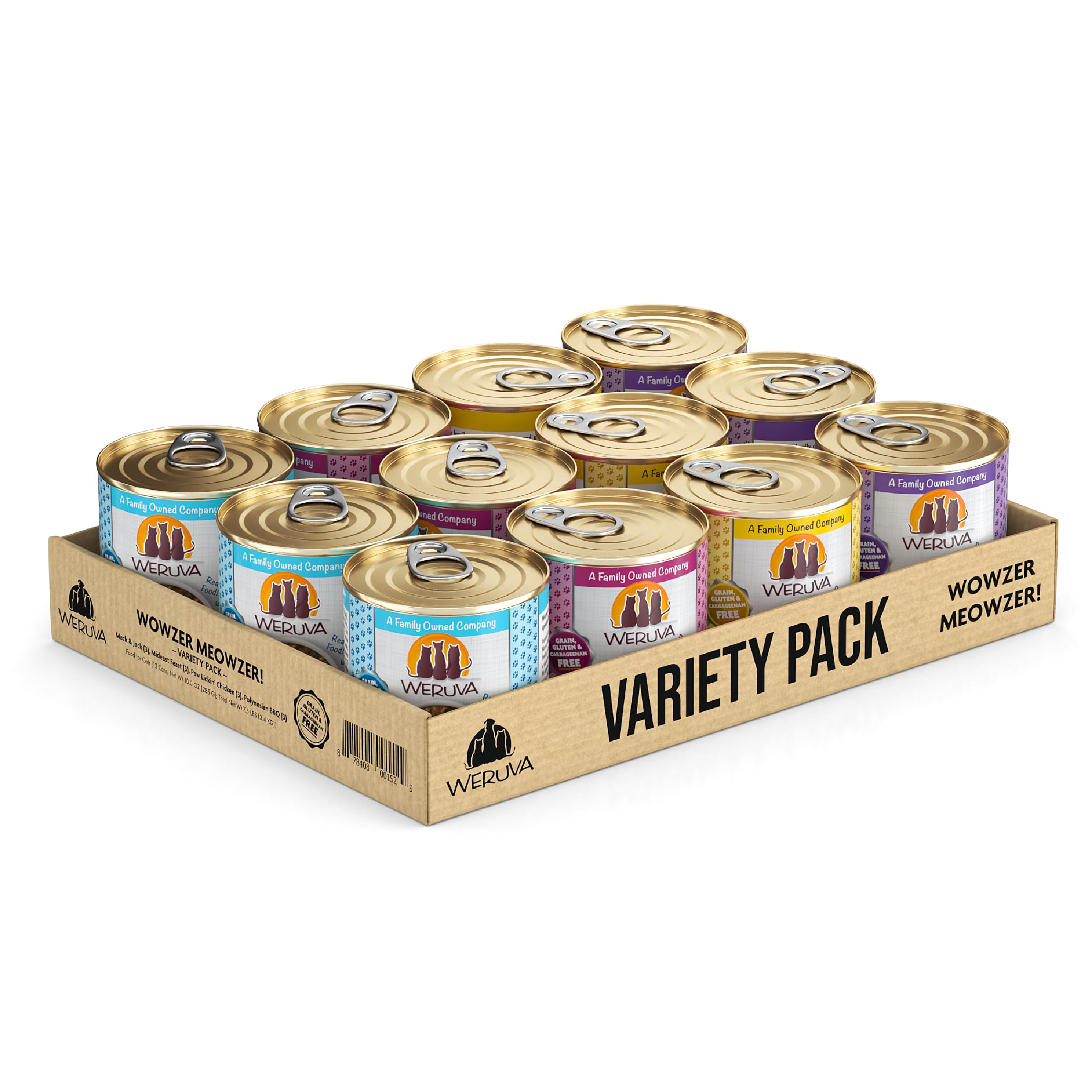 Weruva Classic Cat Food, OIF8 Wowzer Meowzer Variety Pack, 10oz Cans ...