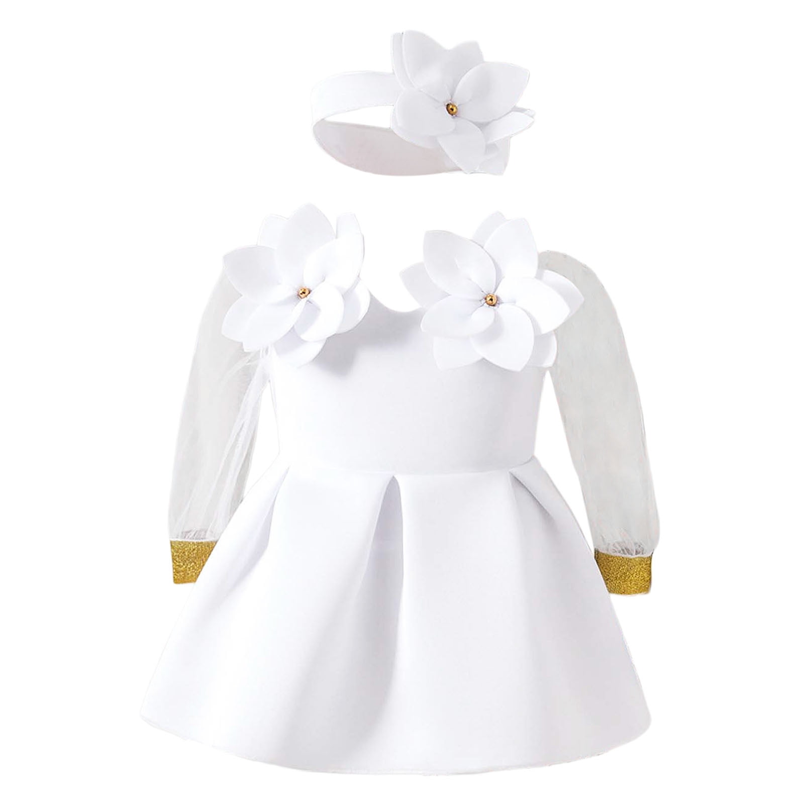 Weryoung Girls Toddler Children Long Sleeves Dress Solid Bowknot Lace ...