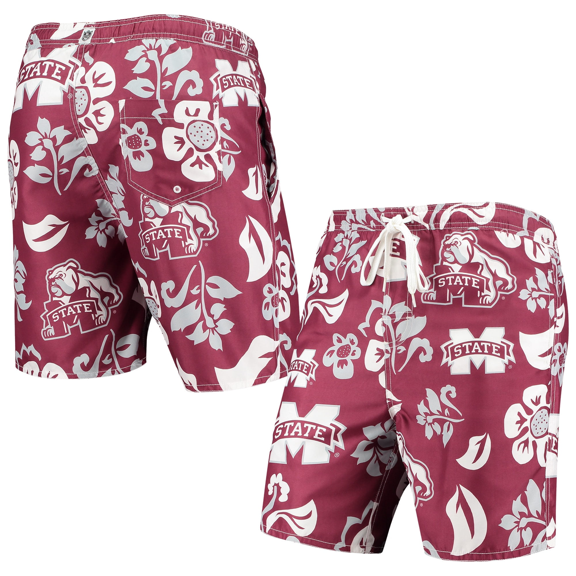 Men's Wes & Willy Maroon Mississippi State Bulldogs Floral Volley Logo ...