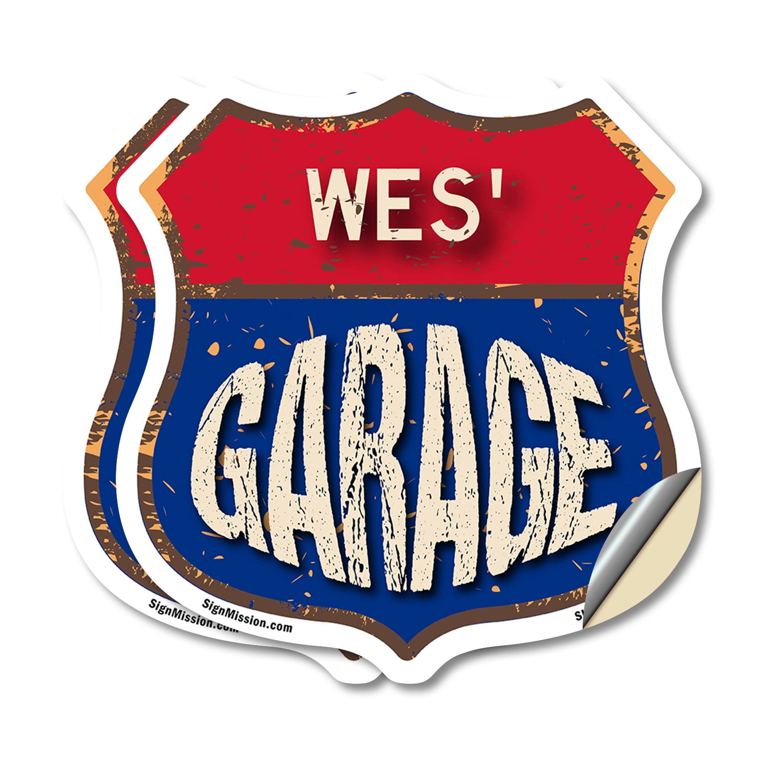 Wes's Garage (2 Pack) 4 inch X 4 inch Shield Shaped Heavy Duty 3.2 mil ...