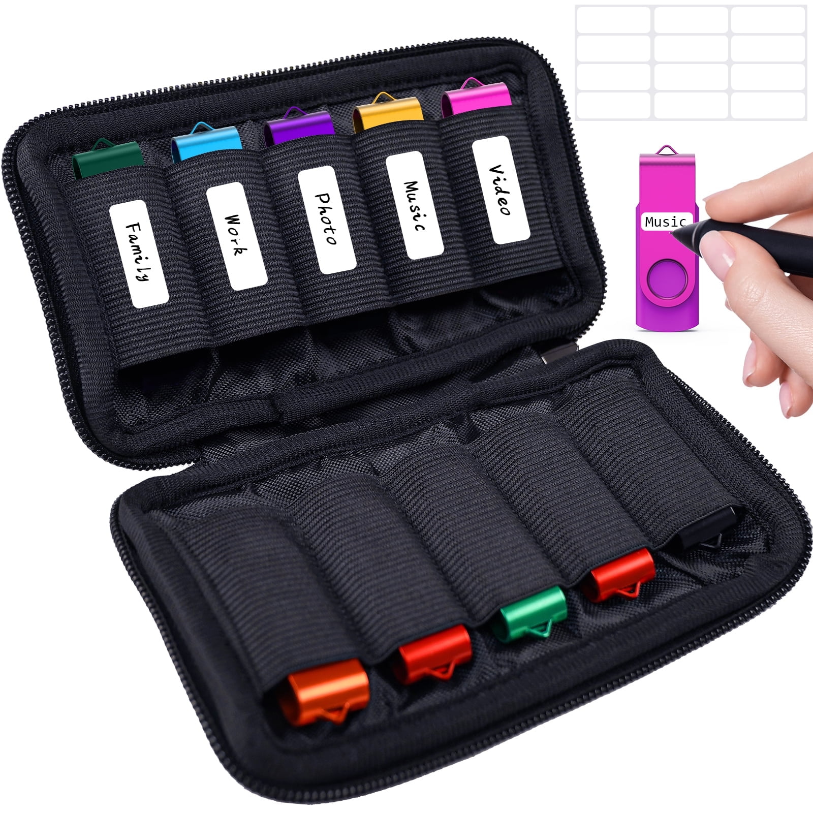 WesData Flash Drive Case, USB Holder, Storage Bag for Thumb Drives ...