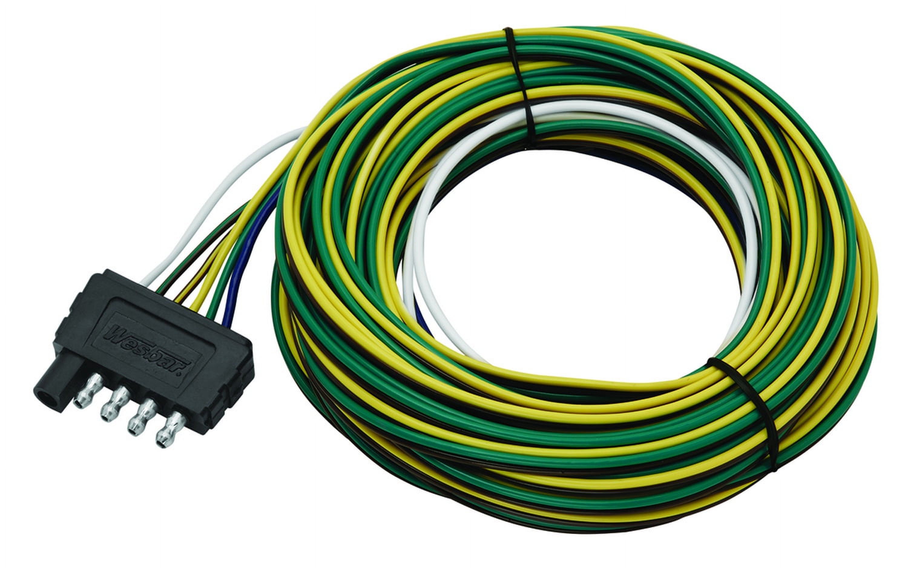 Wesbar 002275 5-Flat Trailer End Connector 25 Ft. Wishbone Harness 4 Ft ...
