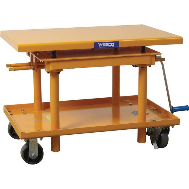 Wesco Industrial 24 x 36 in. Hand Crank Operated Mechanical Post Lift ...