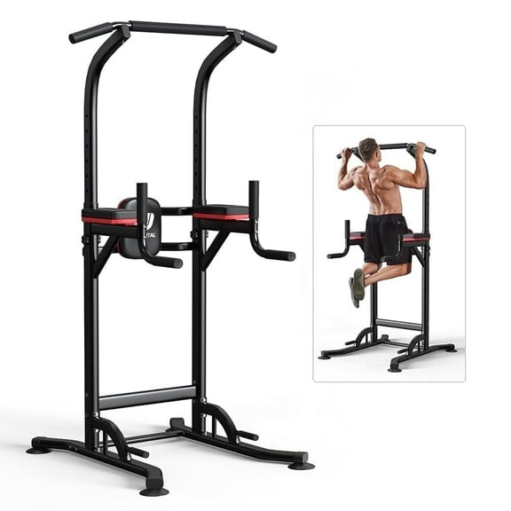HooKung Power Tower Pull Up Bar Workout Dip station for Strength ...