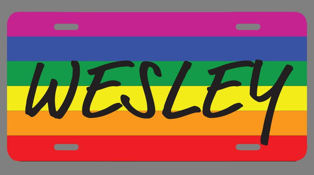 Wesley Name Pride Flag Style License Plate Tag Vanity Novelty Metal ...
