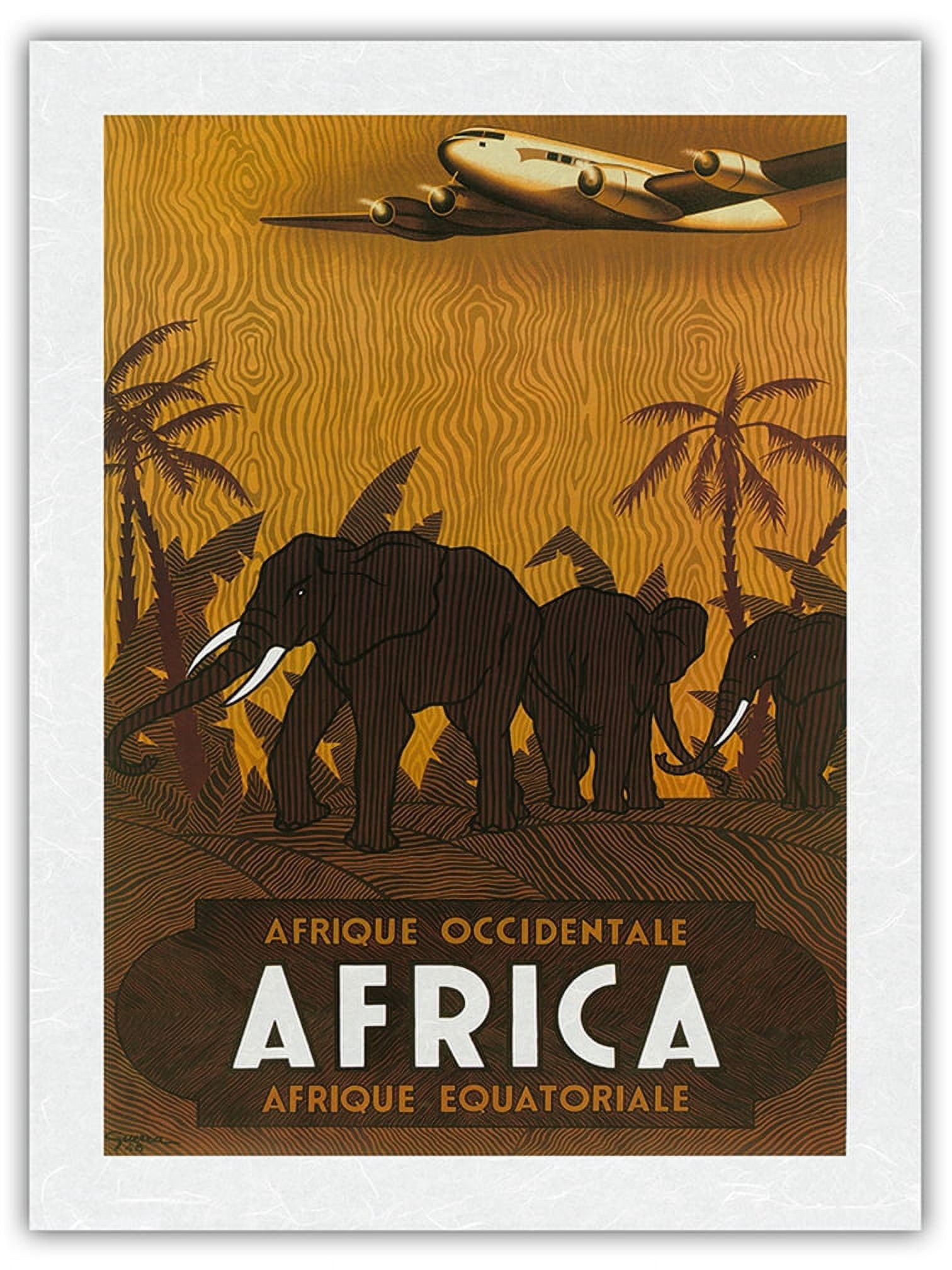 West Africa - Equatorial Africa - Elephants - Vintage Airline Travel ...