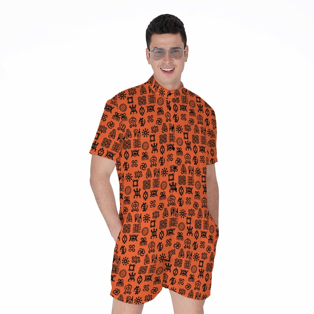 West African Adinkra Symbols Short Sleeve Men'S Rompers, African ...