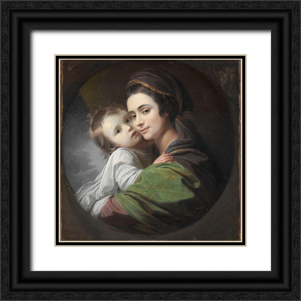 West, Benjamin 15x15 Black Ornate Wood Framed with Double Matting ...