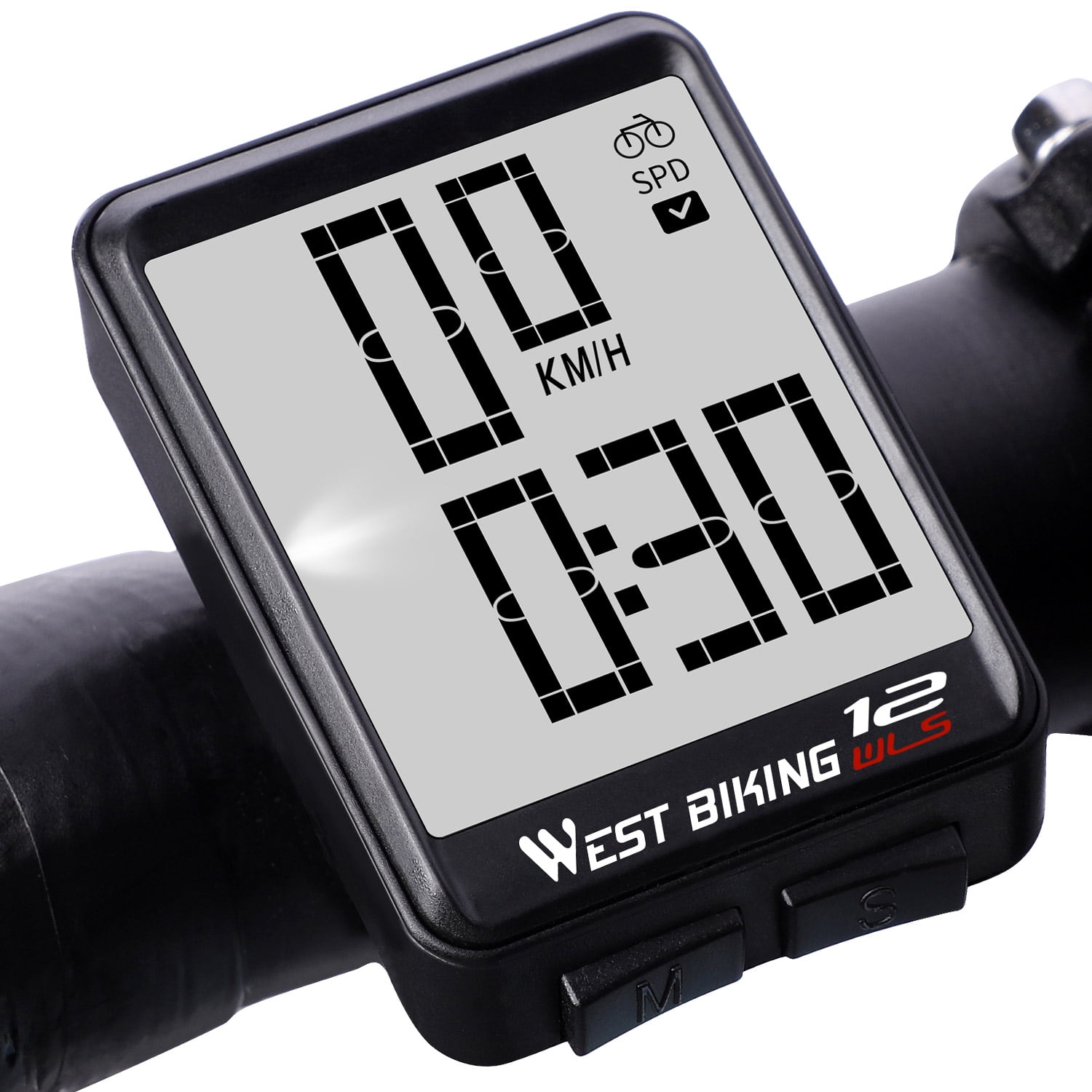 West Biking 1.8" LED Cycle Computer, Waterproof Wireless Multi ...