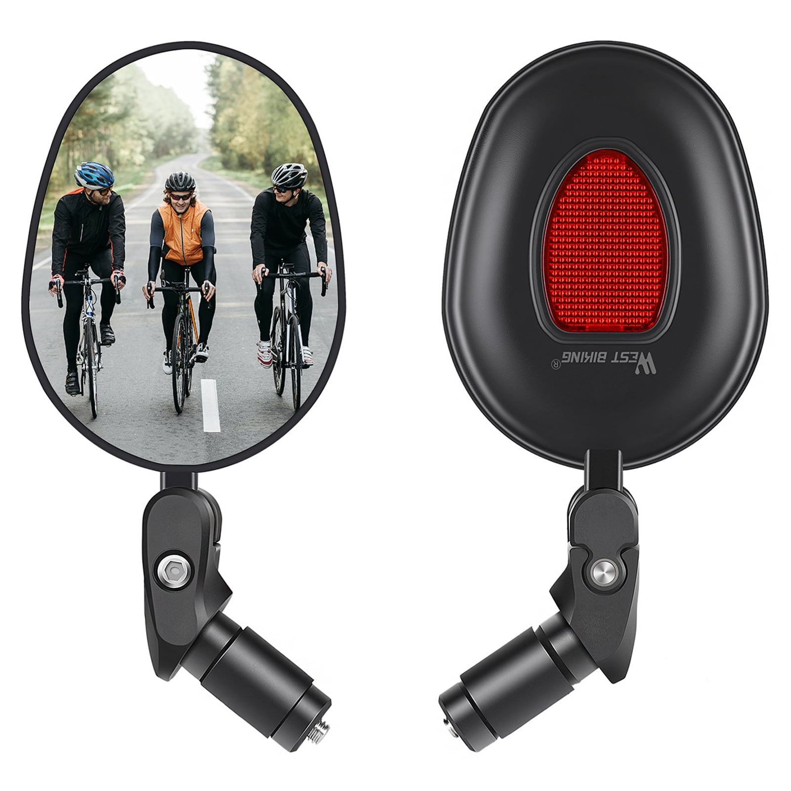 West Biking HD Glass Bike Mirror 360 Rotation Bicycle Handlebar ...