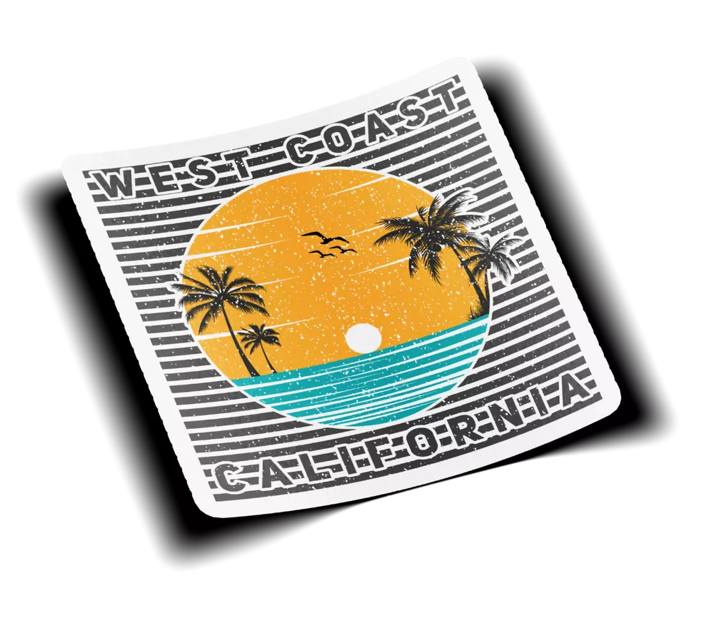 West Coast California Sticker For Tumblers, Laptops, Bumper Stickers ...