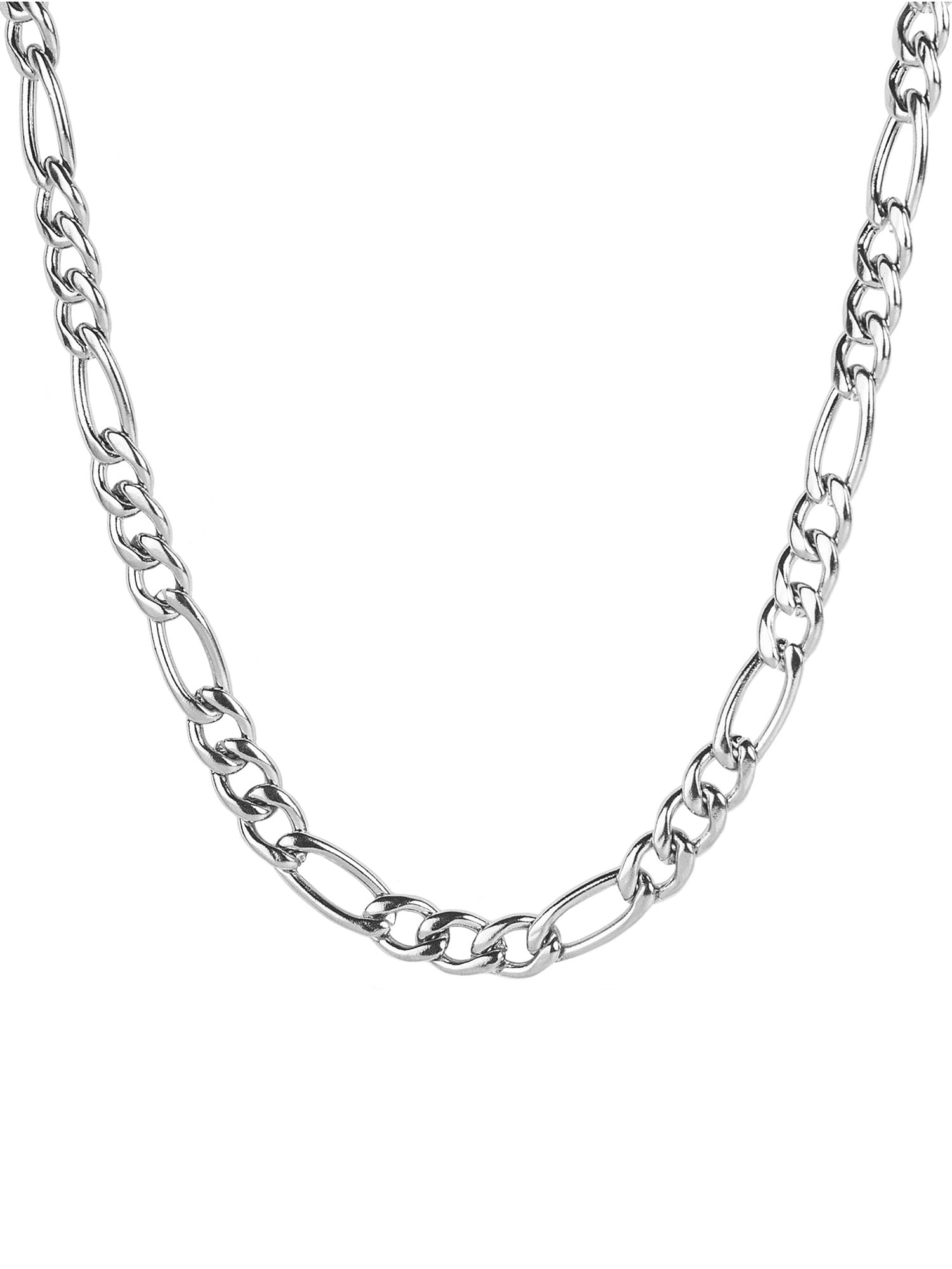 West Coast Jewelry Men's Stainless Steel Polished Figaro Chain Necklace ...
