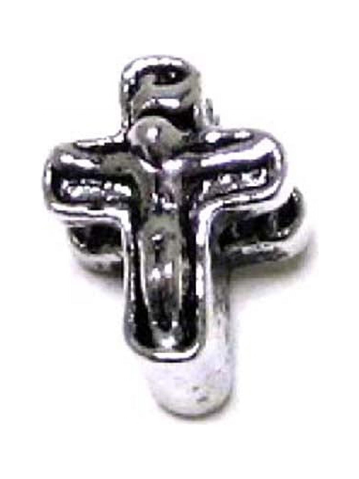 West Coast Jewelry Women's Crucifix Cross Silver Plated Bead Charm ...