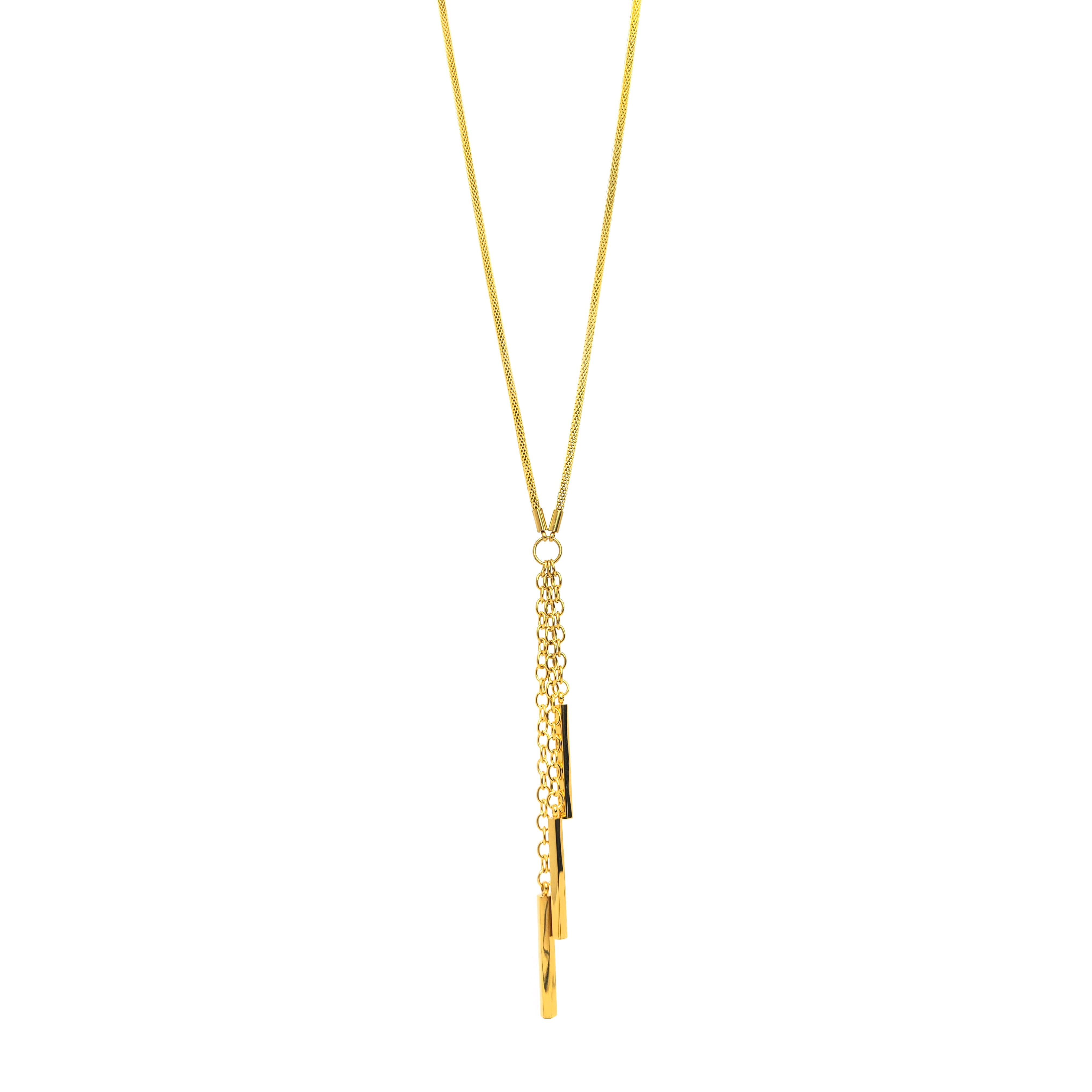 West Coast Jewelry Women's Gold Plated Stainless Steel Tassel with Bars ...