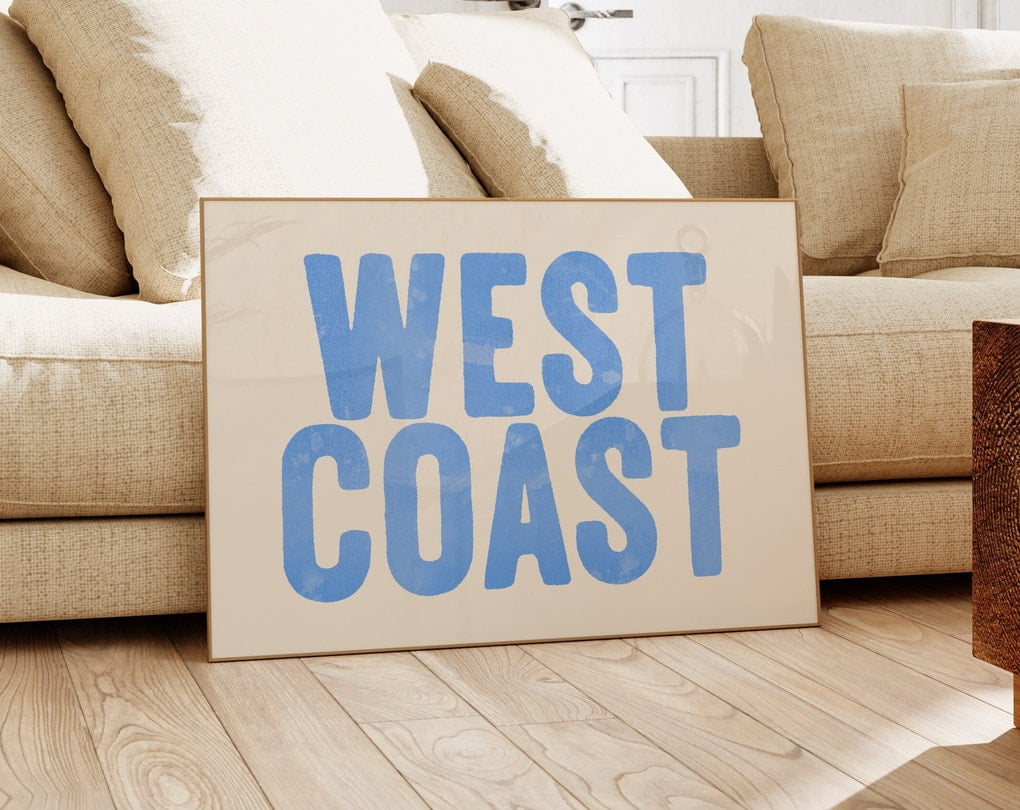 West Coast Print Coastal Cowgirl Decor Coastal Wall Art Blue Wall Art ...