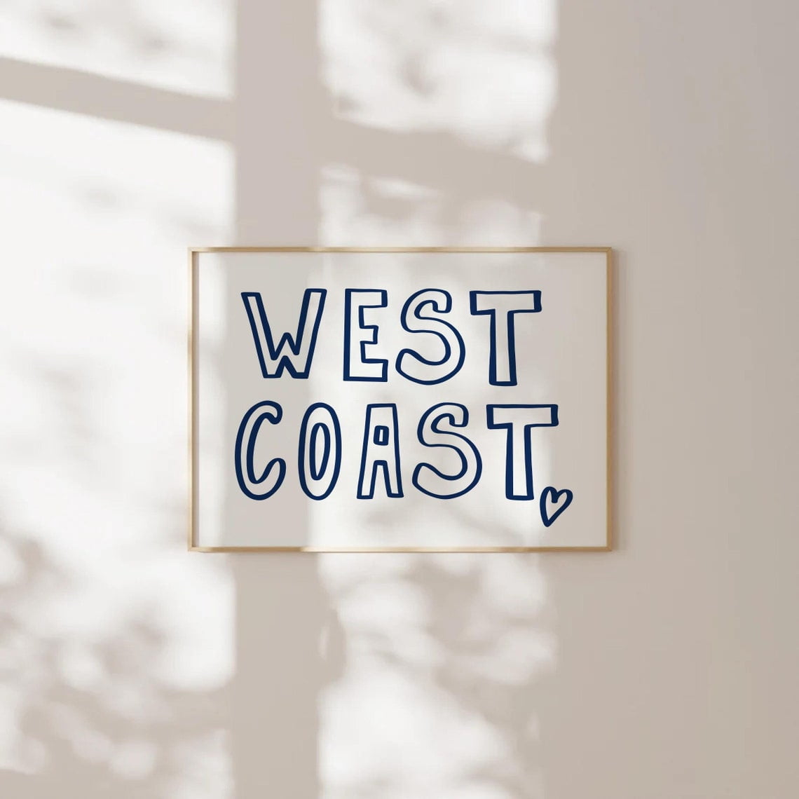 West Coast Print Coastal Cowgirl Decor Navy Blue Text Poster Horizontal ...