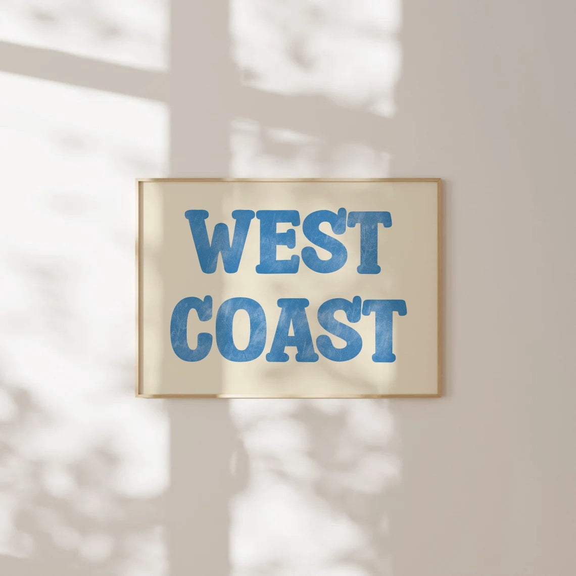 West Coast Wall Art Blue Coastal Cowgirl Wall Art Blue Text Poster ...
