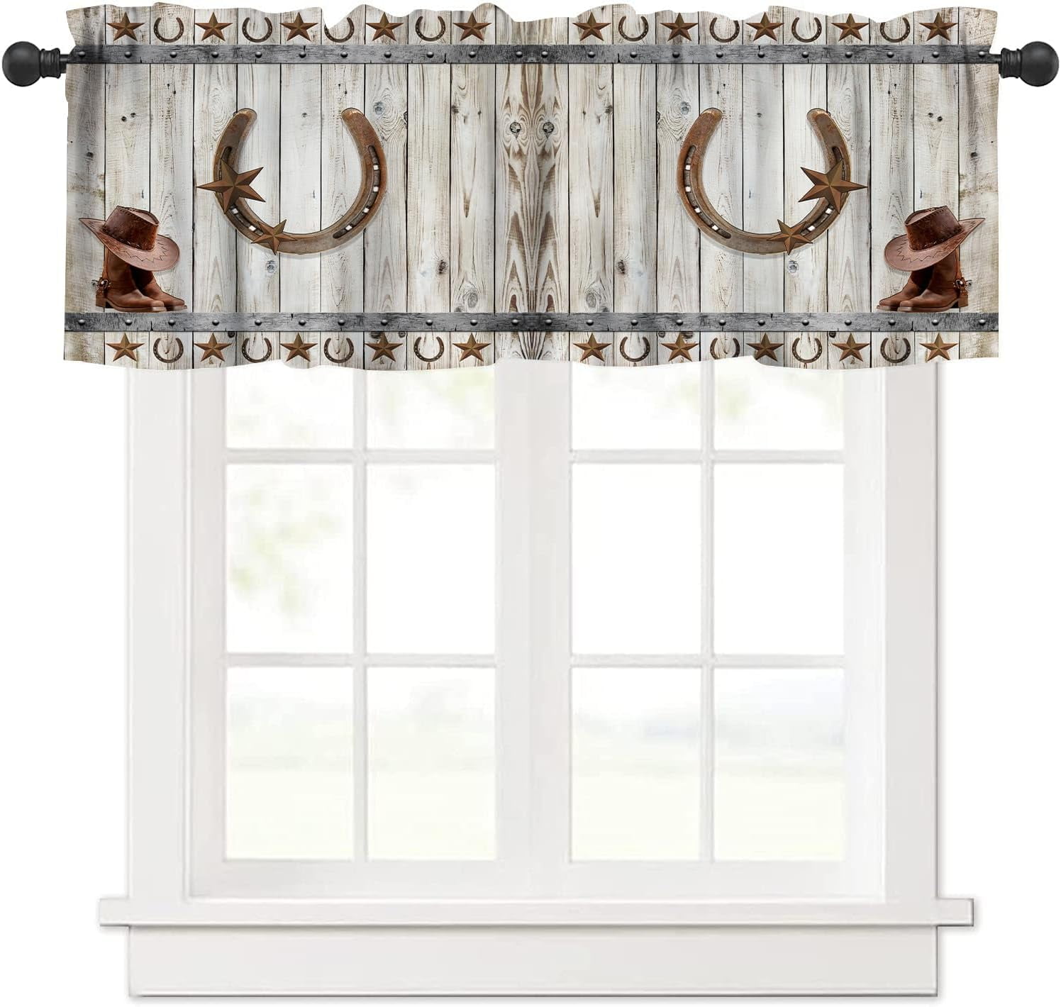 West Country Wooden Doors Valance Curtain for Kitchen,Old Country Ranch ...