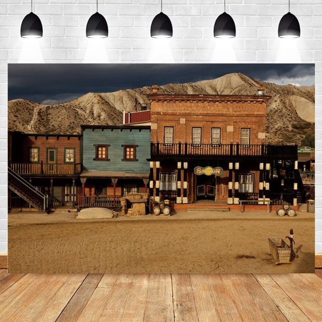 West Cowboy Backdrop Rustic Wooden Door Farm Barn Horse Baby Birthday ...