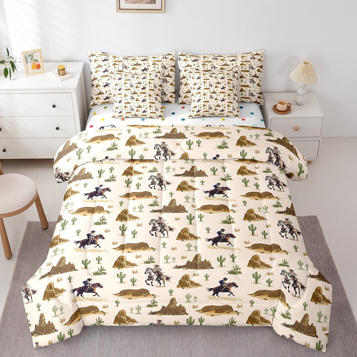 West Cowboy Bed In A Bag Farmhouse Wild Animals Bedding Set Queen Size ...
