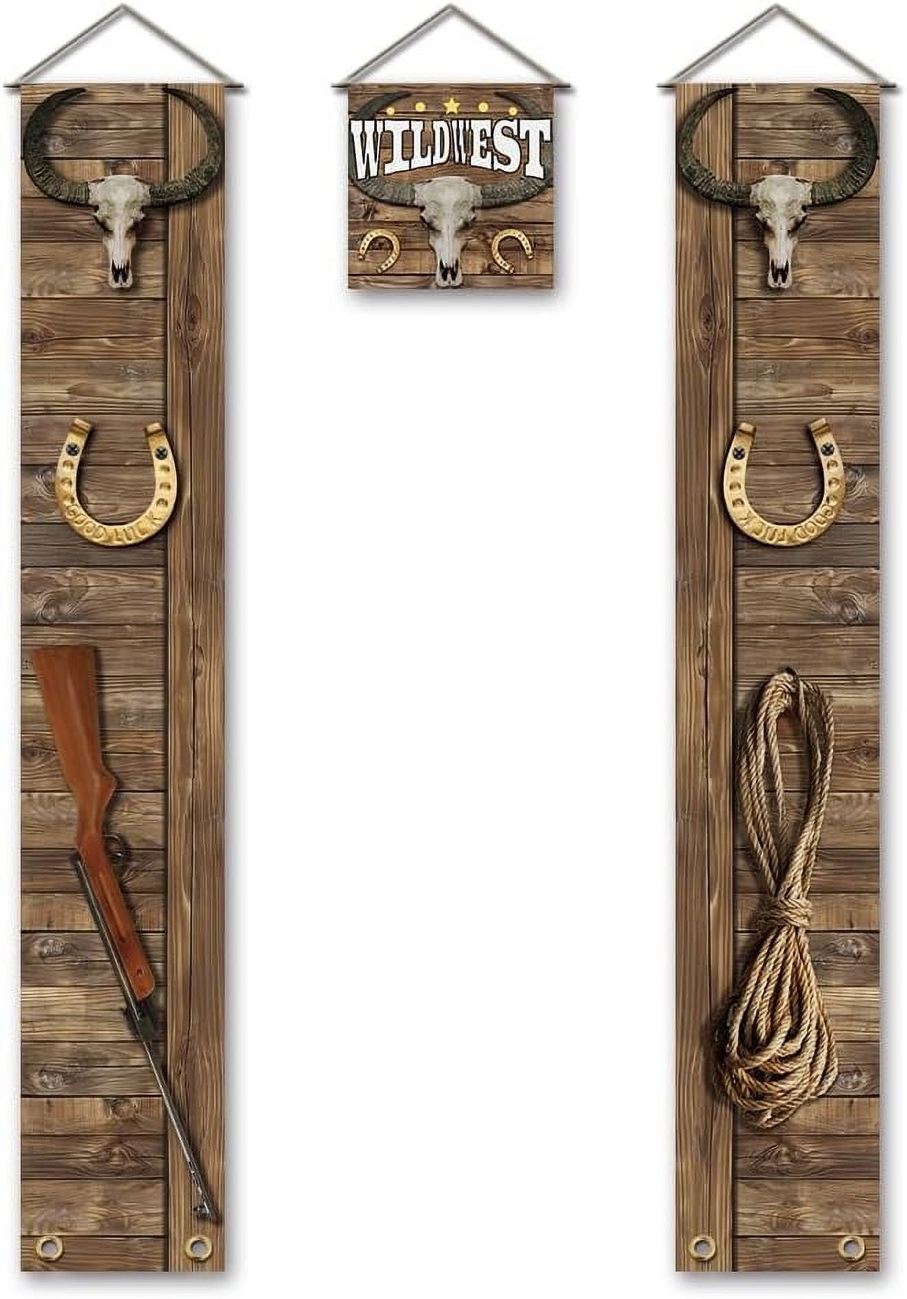 West Cowboy Decorations Wild West Welcome Door Banner Party Decoration ...
