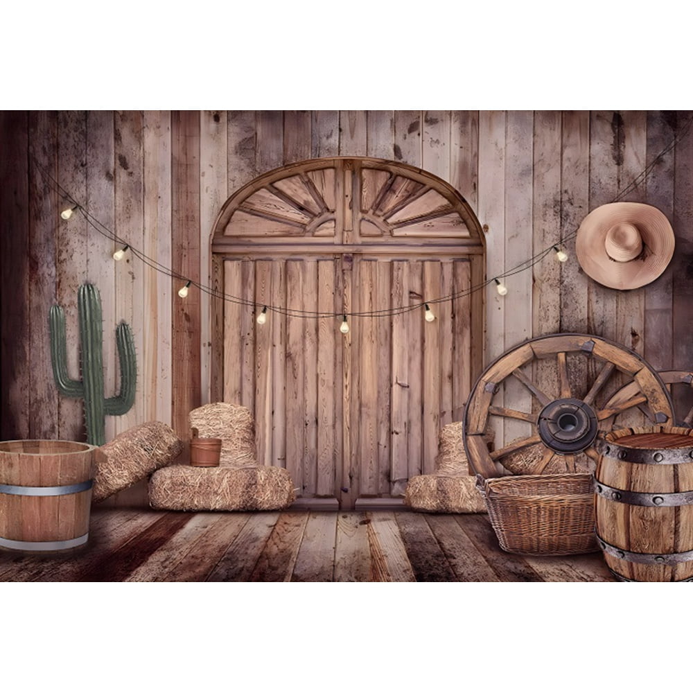 West Cowboy Photography Backdrop Vintage Farm Saloon Barn Horse Western ...