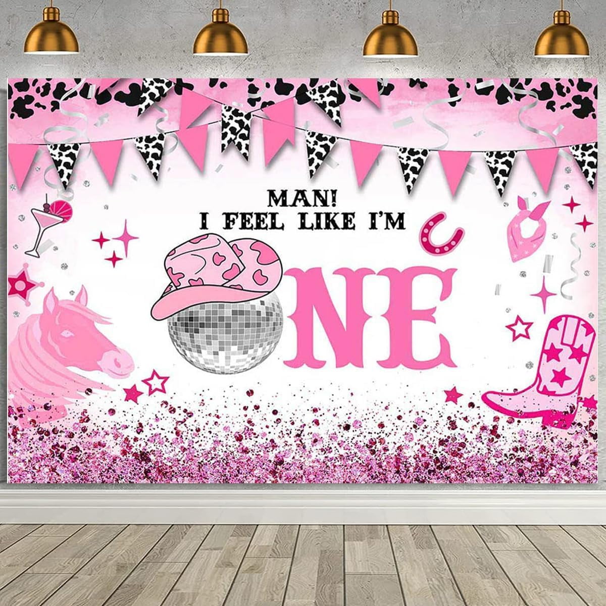 West Cowgirl Birthday Party Background Girl 1st Birthday Party Supplies ...