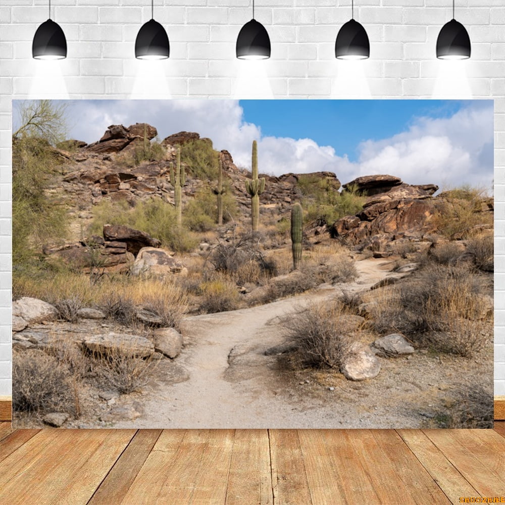 West Desert Scery Photography Backdrop Sand Cactus Dunes Cowboy ...